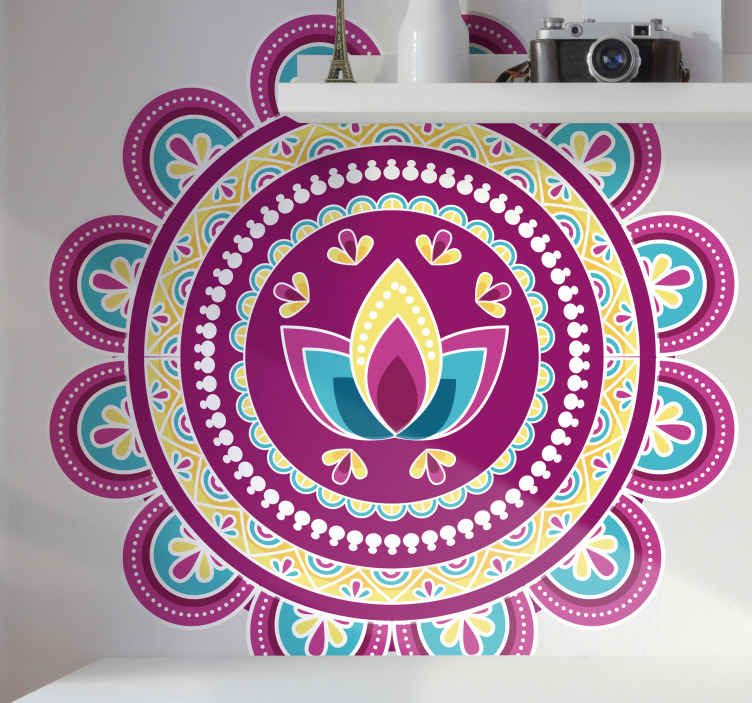 Lotus In Mandala Flower Wall Decor Tenstickers