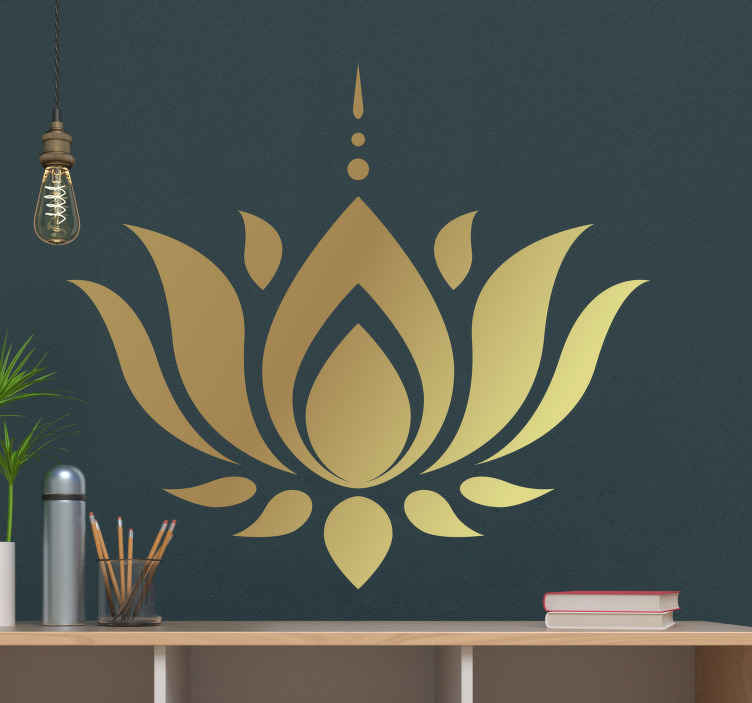 Elegant Ornamental Lotus Flower Wall Sticker Tenstickers