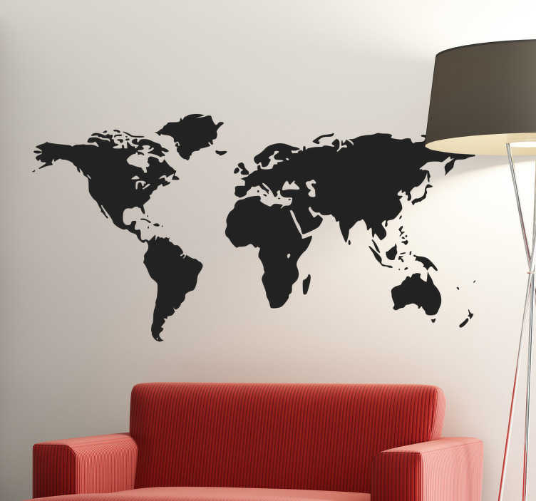 World Map Wall Sticker Tenstickers