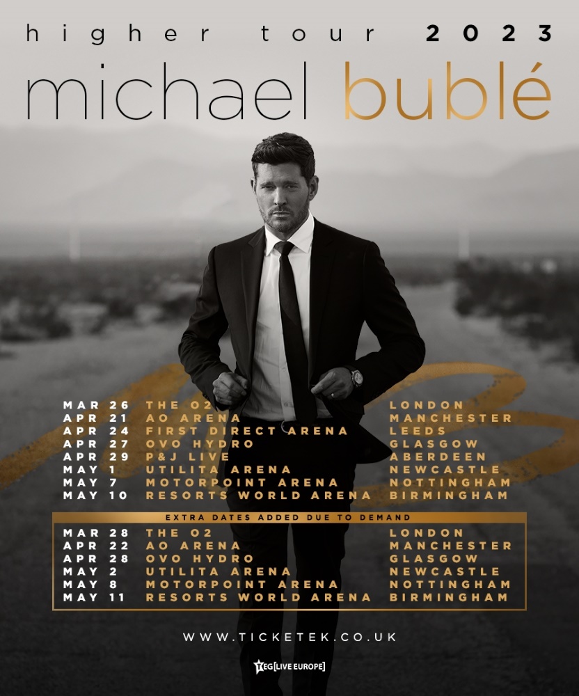 Michael Bublé Higher Tour 2023 28 March 2023 The O2 Eventgig