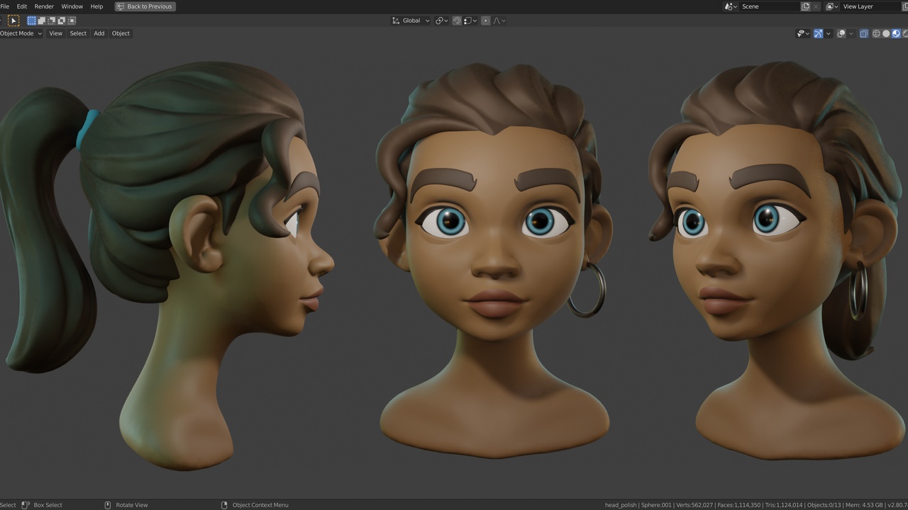 Blender Cloud Stylized Character Workflow 1 Head Polish