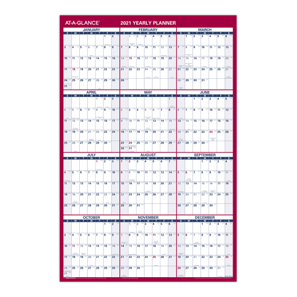 At A Glance Verticalhorizontal Erasable Wall Calendar 24 X 36