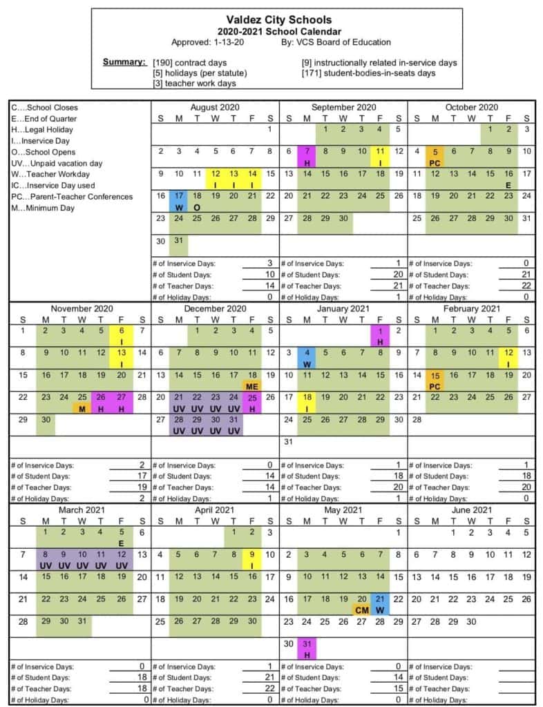 2020 2021 School Calendar Now Available Online Kvak