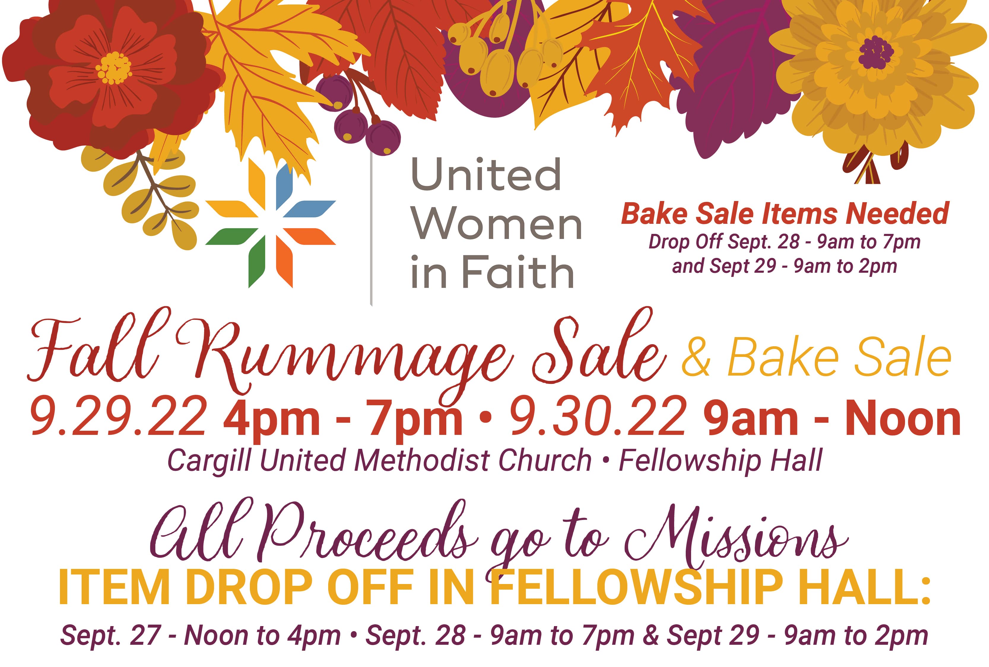 Fall Rummage Sale United Women In Faith