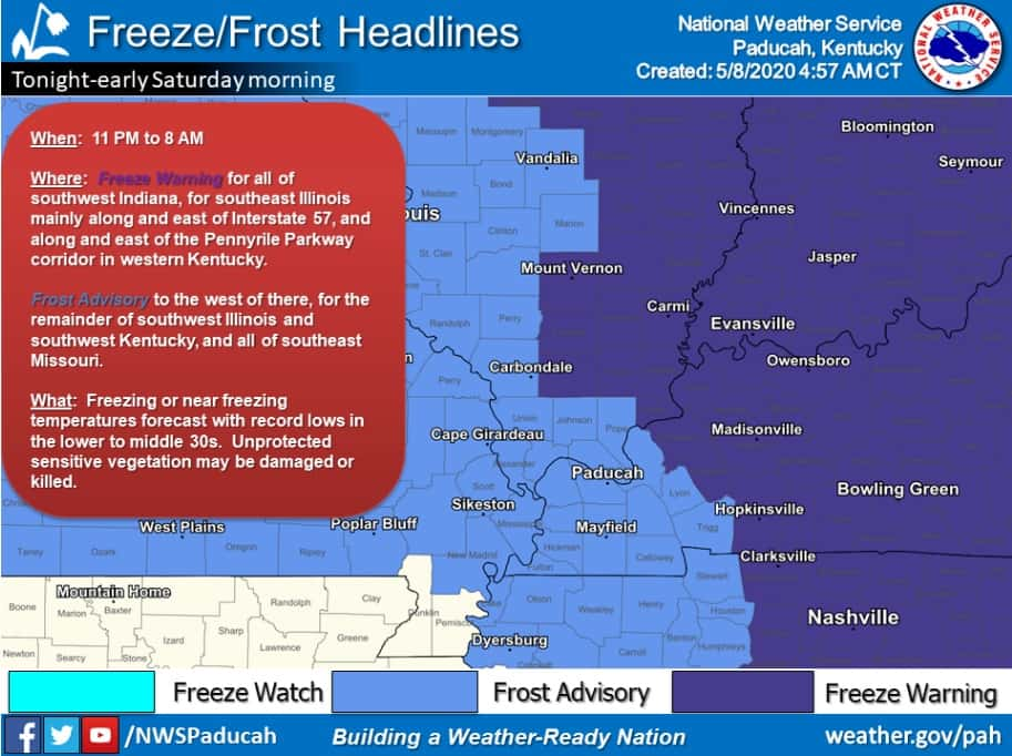 Freeze Warning And Frost Advisory In Effect Overnight Friday Wkdz Radio