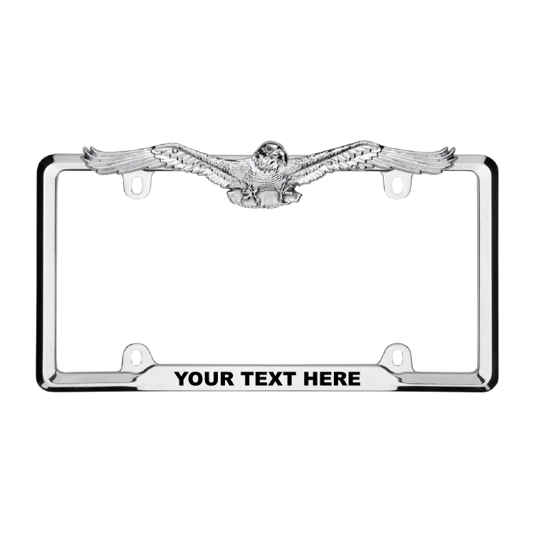 Custom Eagle Chrome License Plate Frame