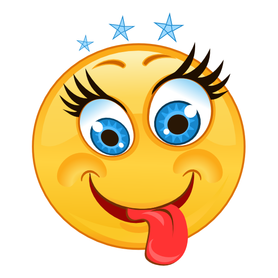 Crazy Tongue Out With Stars Emoji Sticker