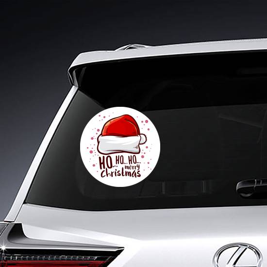 Ho Ho Ho Merry Christmas Santa Hat Sticker