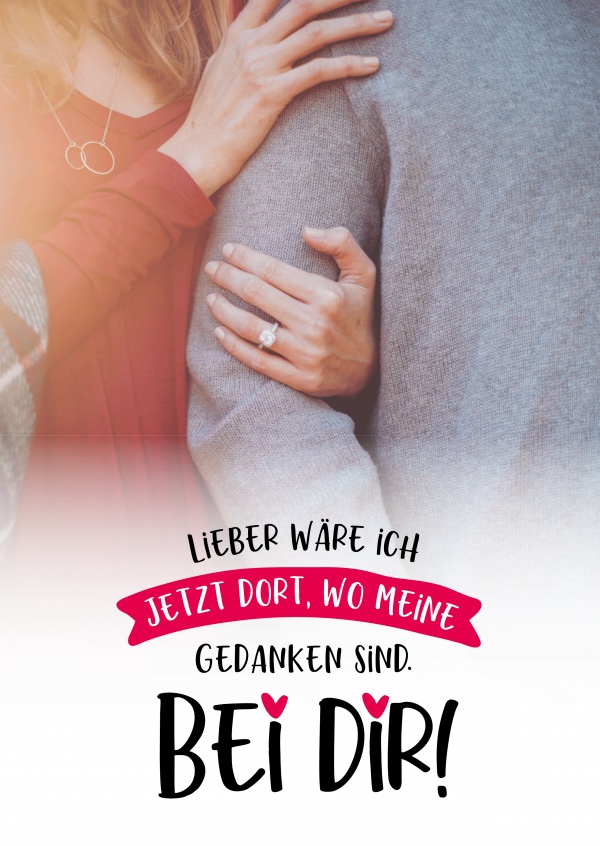 Cartelina Grußkarten Lieber Wäre Ich Jetzt Dort Wo Meine Gedanken