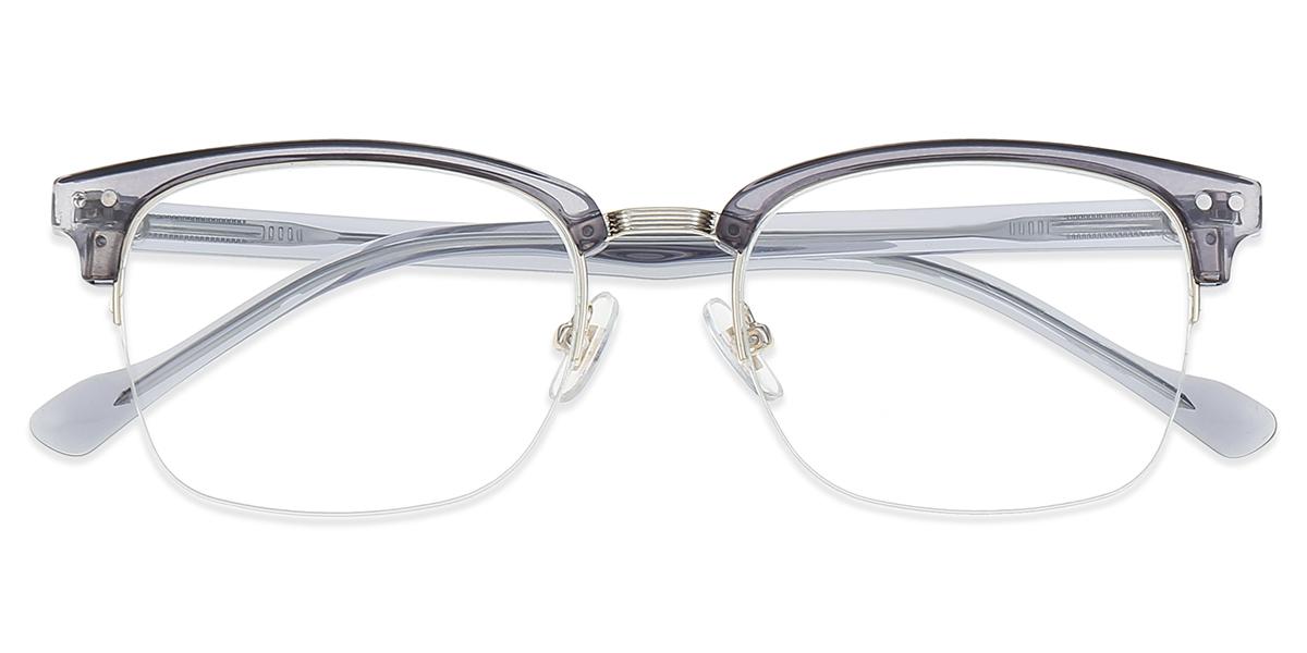 Unisex Semi Rimless Mixed Material Eyeglasses