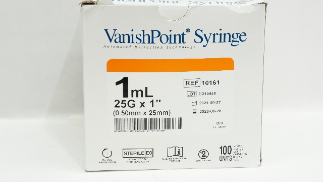 Retractable Technologies 10161 Vanishpoint Syringe 1ml 25g X 1inch