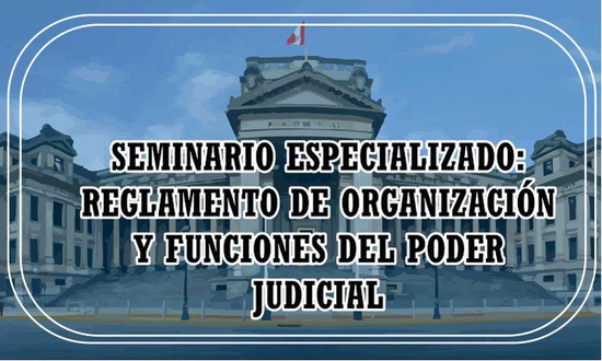 Seminario Especializado Reglamento De OrganizaciÓn Y Funciones Del