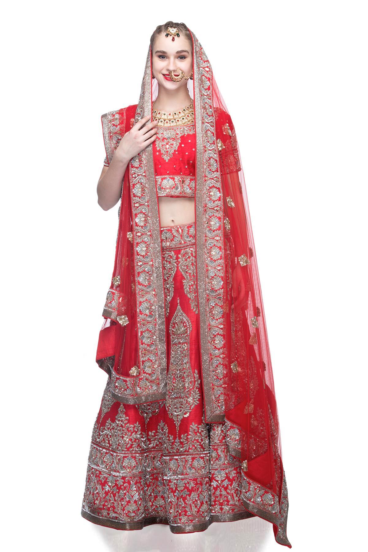 Bridal Lehenga Tomato Colour Atelier Yuwaciaojp