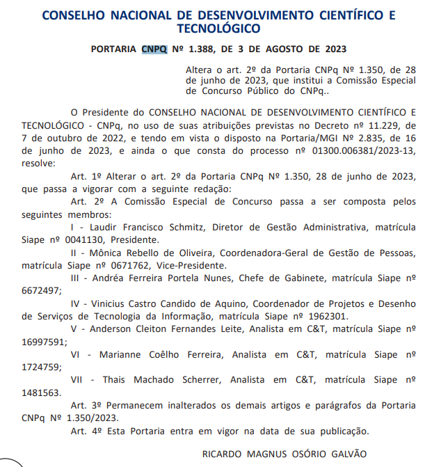 Comissão Do Concurso Cnpq Passa Por Alteração 50 Vagas