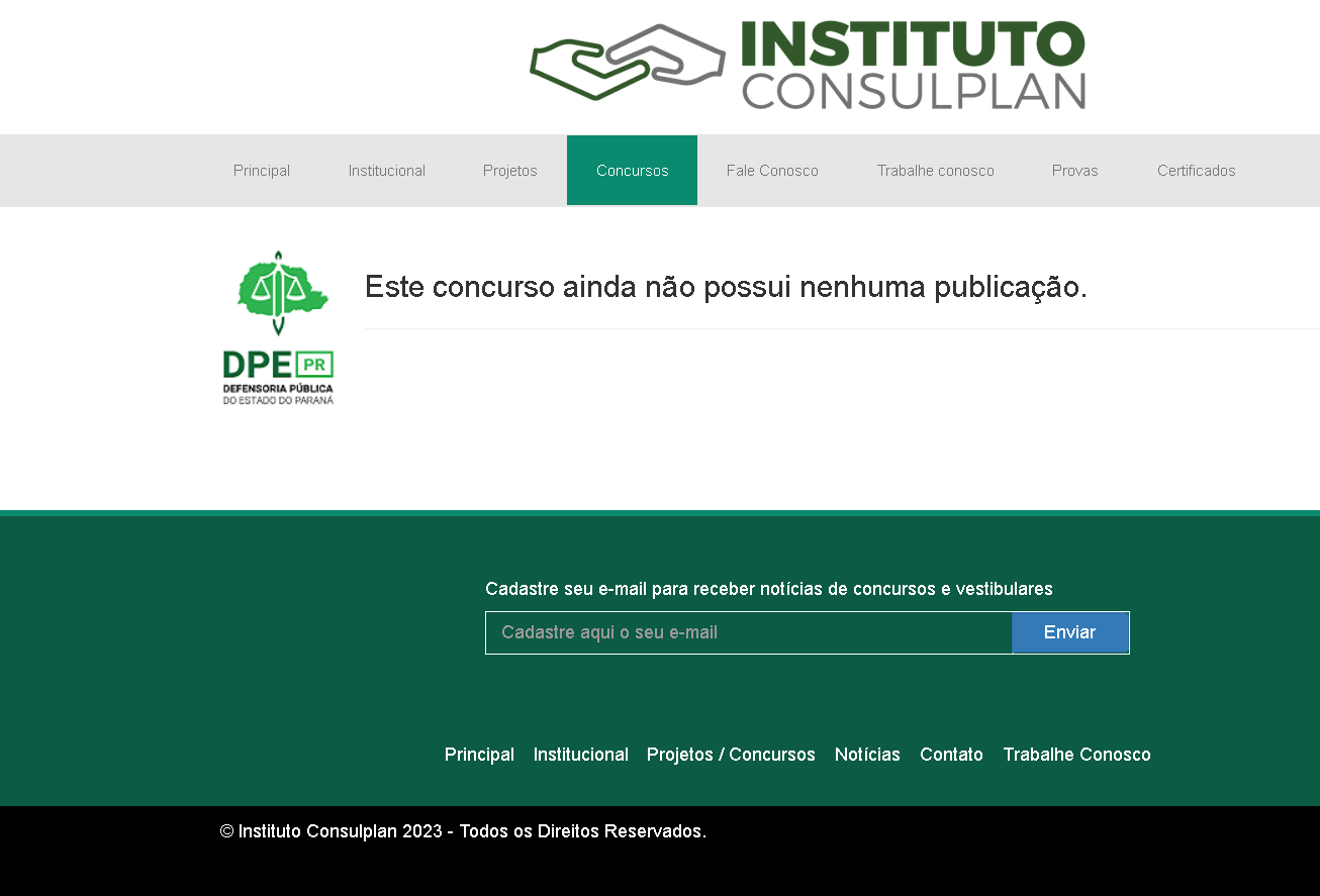 Concurso Dpe Pr Página Criada No Site Da Banca Edital Iminente