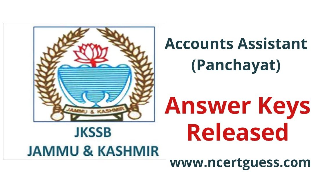 Answer Keys Of Jkssb Accounts Assistant Panchayat Held On 10 Nov 2020