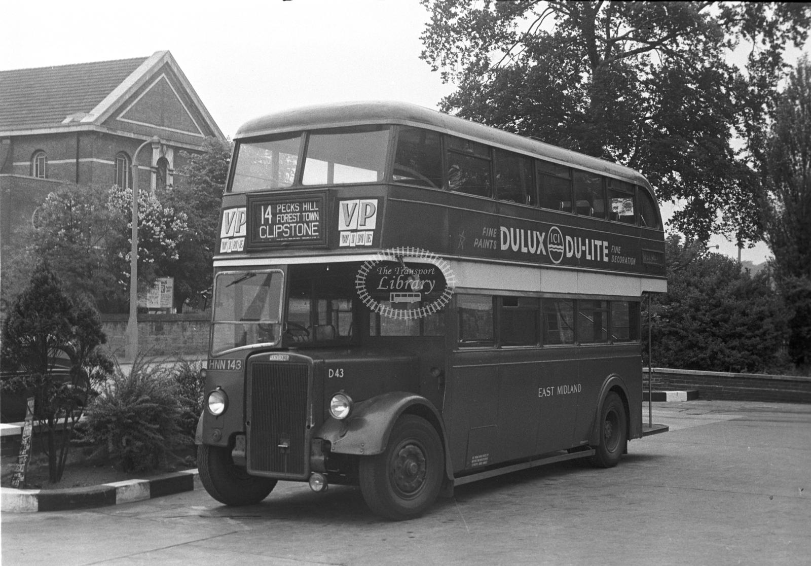 The Transport Library East Midland Leyland Pd2 D43 Hnn143 At Clowne