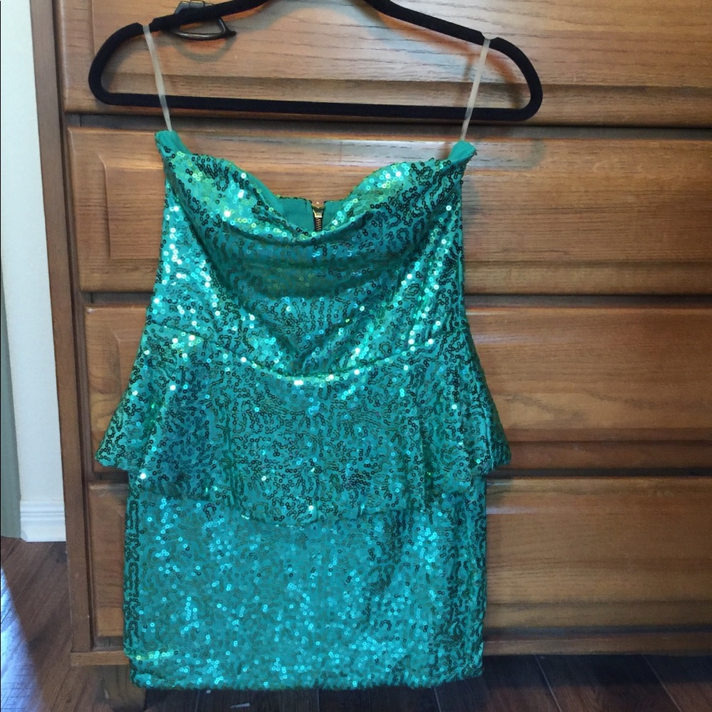 Sequence Green Party Dress Gem