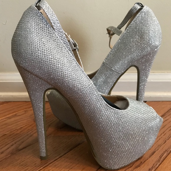 Silver Prom Platform Heels