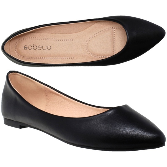 Sobeyo Shoes Women Ballet Flats Pointed Toe Black Sobeyo Dee2