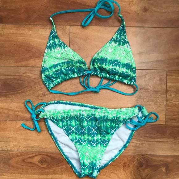 Swim Turquoise And Green Crochet Lace Bikini Poshmark