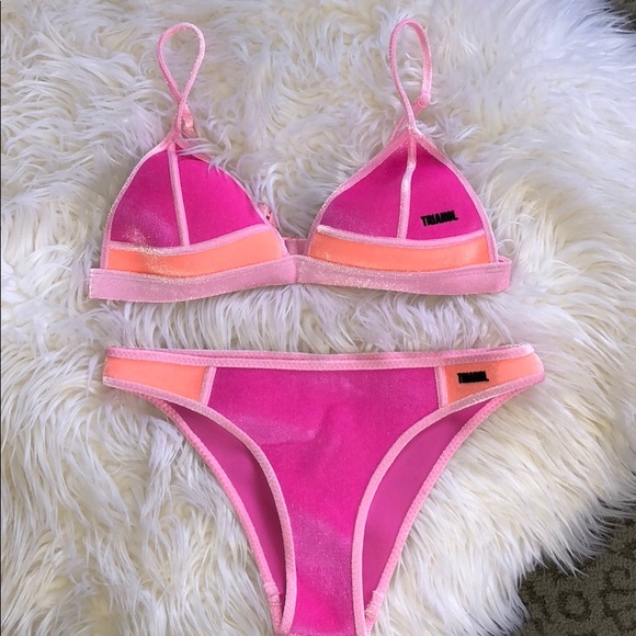 Triangl Swimwear Swim New Triangl Twister Pink Panther Velvet Bikini