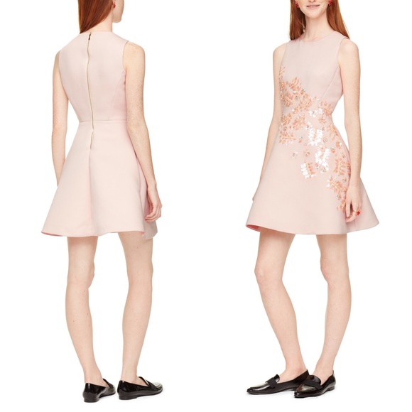 Kate Spade Dresses Kate Spade Pale Pink Embellished Fit Flare Dress