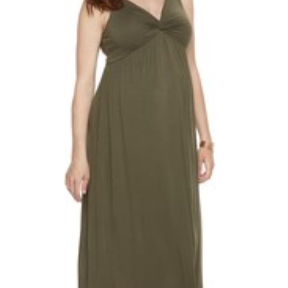 A Glow Dresses Nwt Aglow Maternity Maxi Dress Olive Xs Mat Poshmark