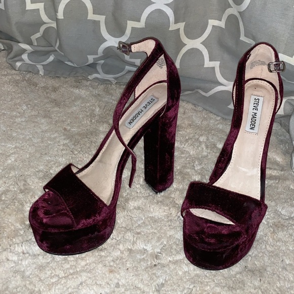 Steve Madden Shoes Steven Madden Red Velvet Platforms Poshmark