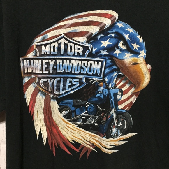 Harley Davidson Eagle Logo American Flag