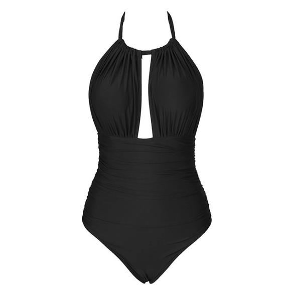 Cupshe Swim Nwt Cupshe Keep Secrets Black One Piece Swimsuit Poshmark