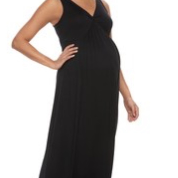 Aglow Dresses Nwt Aglow Maternity Maxi Dress Black Xs Poshmark