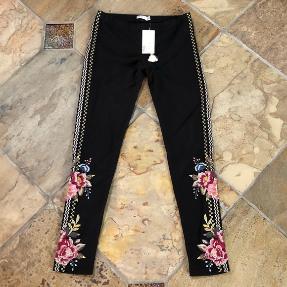 Johnny Was Pants And Jumpsuits Nwt Johnny Was Floral Embroidered