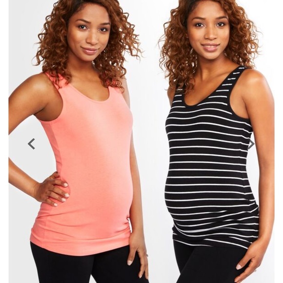 Bumpstart Tops Bumpstart Scoop Neck Maternity Tank Top 2 Pack