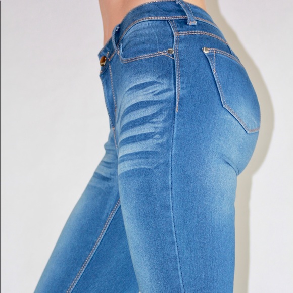 Jenna Jameson Jeans Waves Ocean Blue High Rise Stunning Tushy Jeans