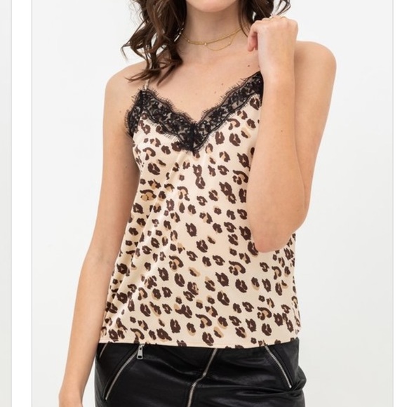 Tops Leopard Print Lace Panel Top Poshmark