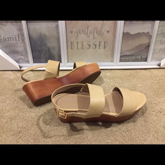 J Jill Shoes J Jill Wedge Sandal Nude Poshmark