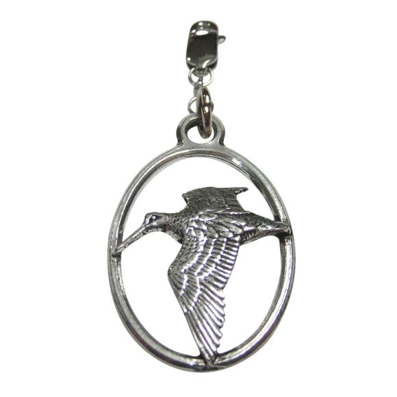 Kiola Designs Accessories Woodcock Bird Large Oval Pendant Zipper