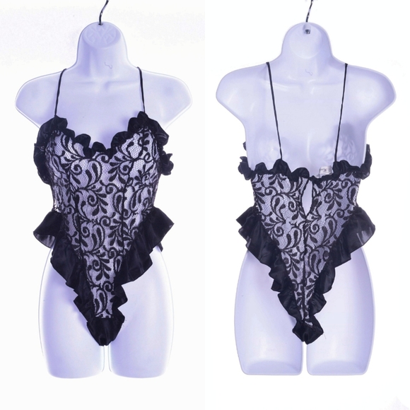 Hidden Fantasy Intimates And Sleepwear Sheer Black Lace Mesh See