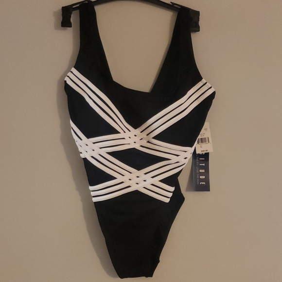 Longitude Swim Longitude One Piece Swimsuit New Black Overlay