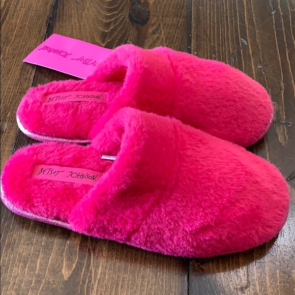 Betsey Johnson Shoes New Betsey Johnson Hot Pink Fuzzy House