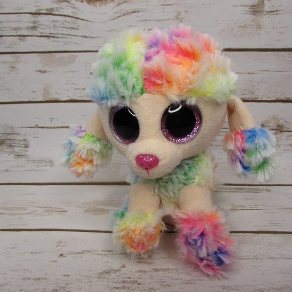 Ty Toys Ty Beanie Boos Rainbow Poodle Dog 6 Tie Dye Plush Poshmark