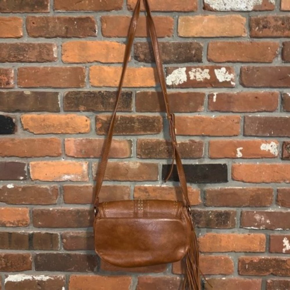 Sasha And Sofi Brown Studded Crossbody Bag Gem