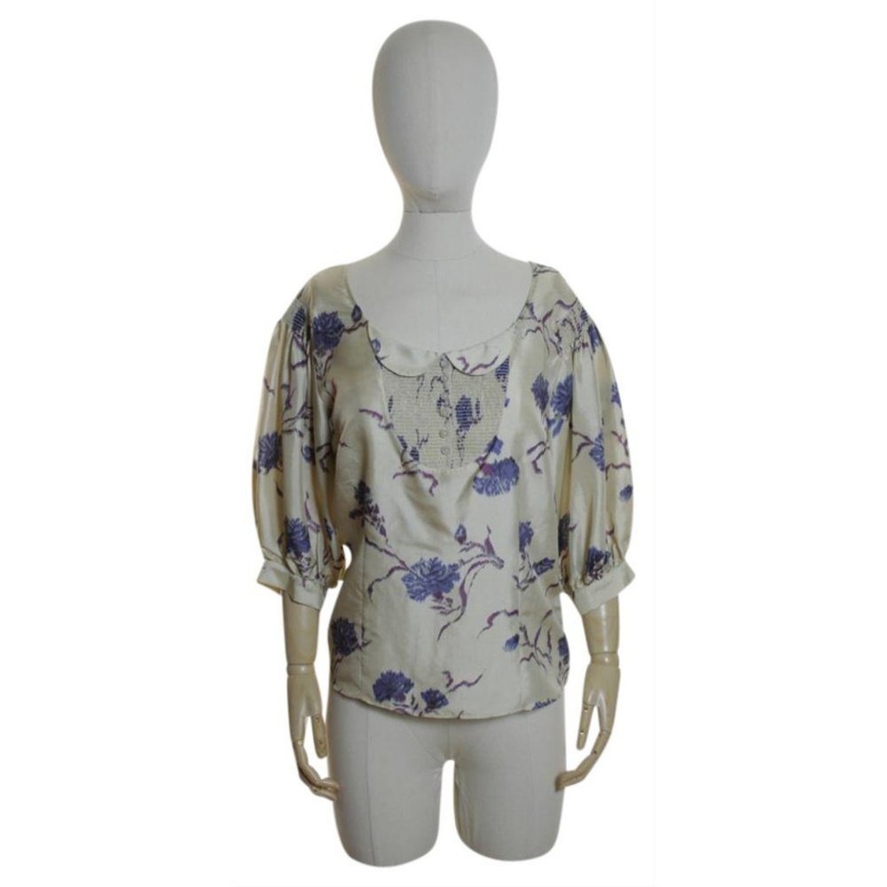 Anthropologie Girls From Savoy Mum Season Silk Top Gem