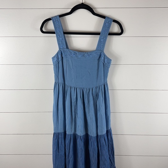 Kate Spade Dresses Kate Spade Broome Street Denim Tiered Midi Dress