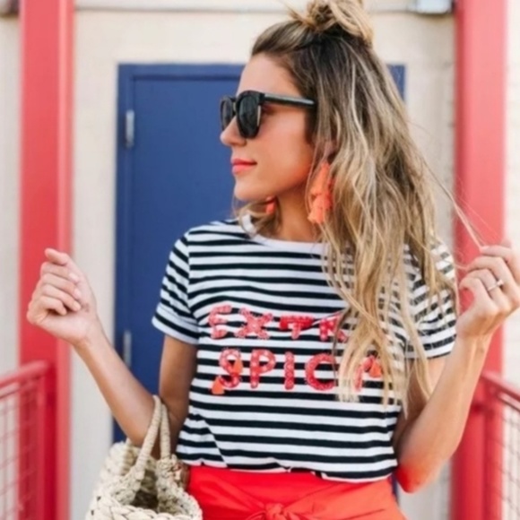 Kate Spade Tops Kate Spade Broome Street Extra Spicy Striped Tee