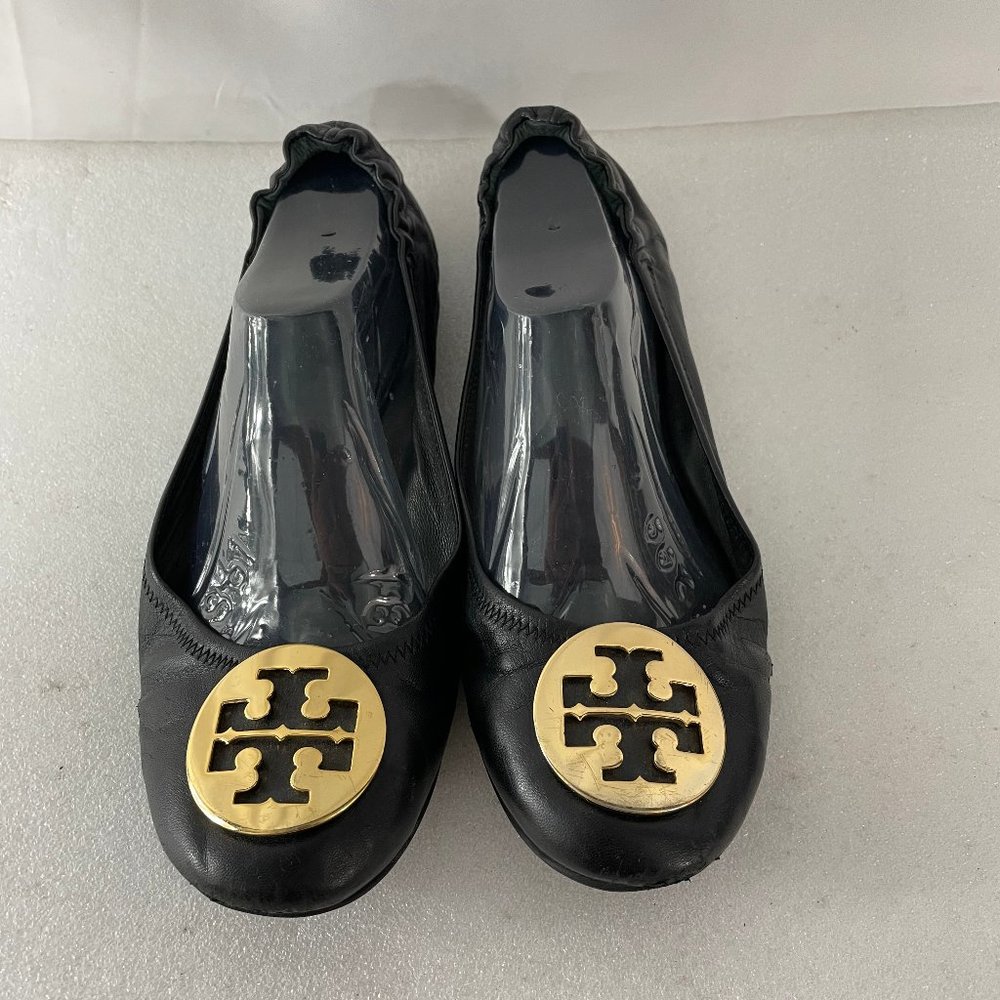 Tory Burch Womens Minnie Travel Logo Ballet Flats Gem