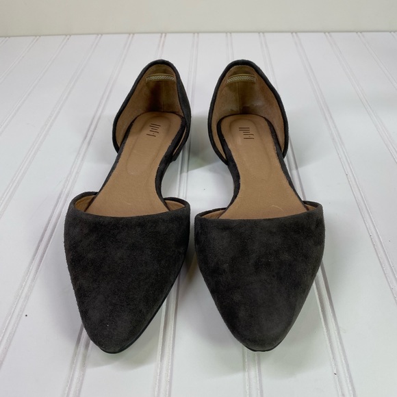 J Jill Shoes Jjill Gray Suede Open Side Flats Poshmark