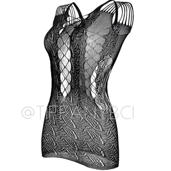 Dresses Sexy Black Strappy Lace Mesh Fishnet Mini Dress Poshmark