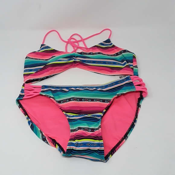 Gossip Girl Swim Gossip Girl Two Piece Bikini Swim Suit Blue Pink